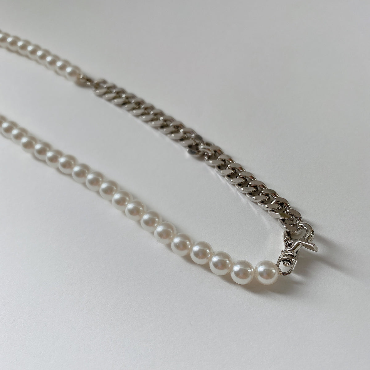 Gioconda Pearl & Curb Mixed Chain Necklace – Oblession